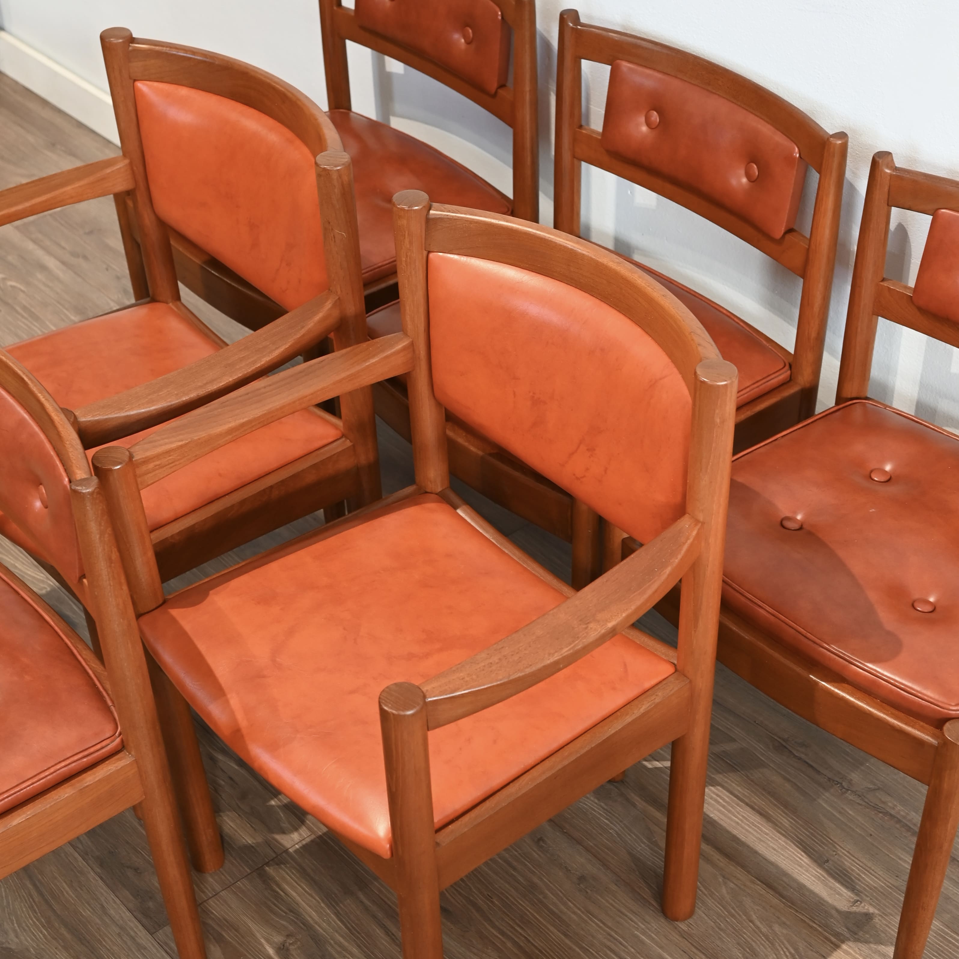 6x Mid Century Teak Dining Chairs by Chiswell – retro bay