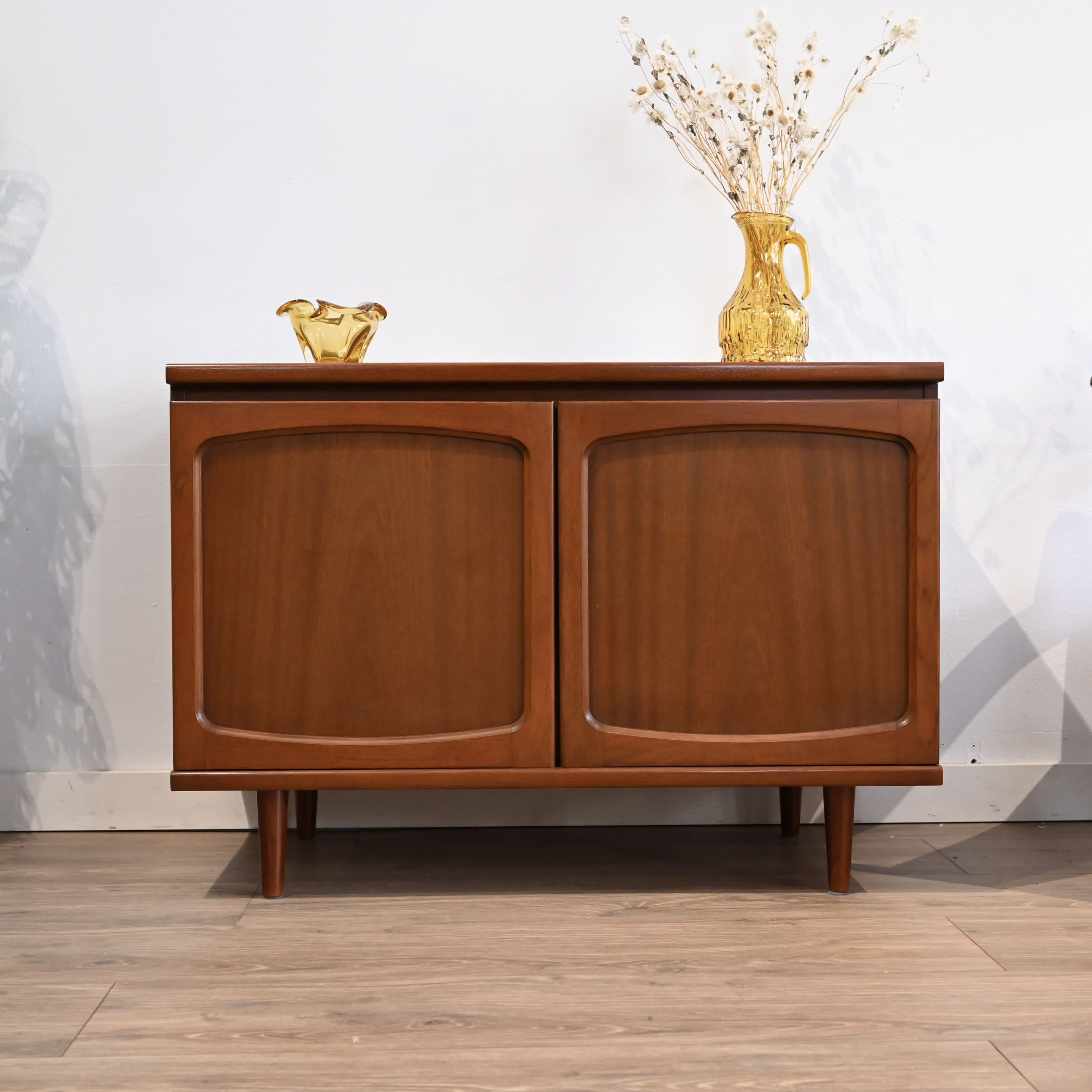 Mid Century Teak Sideboard LP Record Cabinet by Noblett retro bay