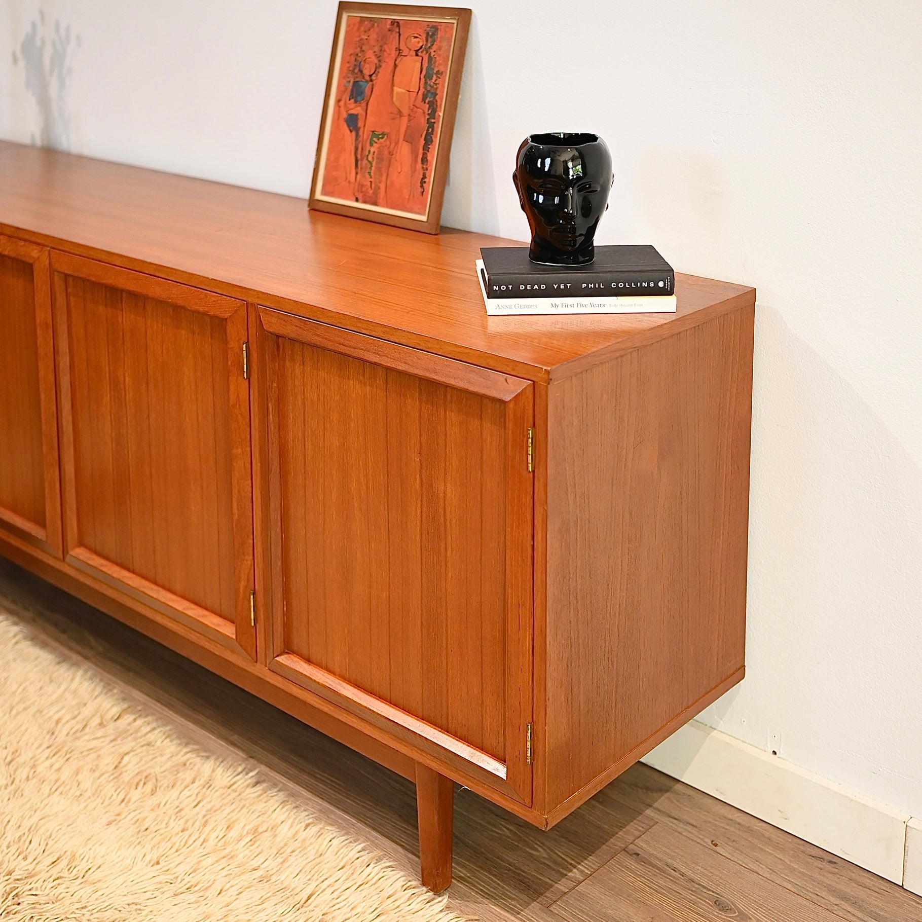 Mid Century Teak Sideboard Record Cabinet by Wrightbilt retro bay