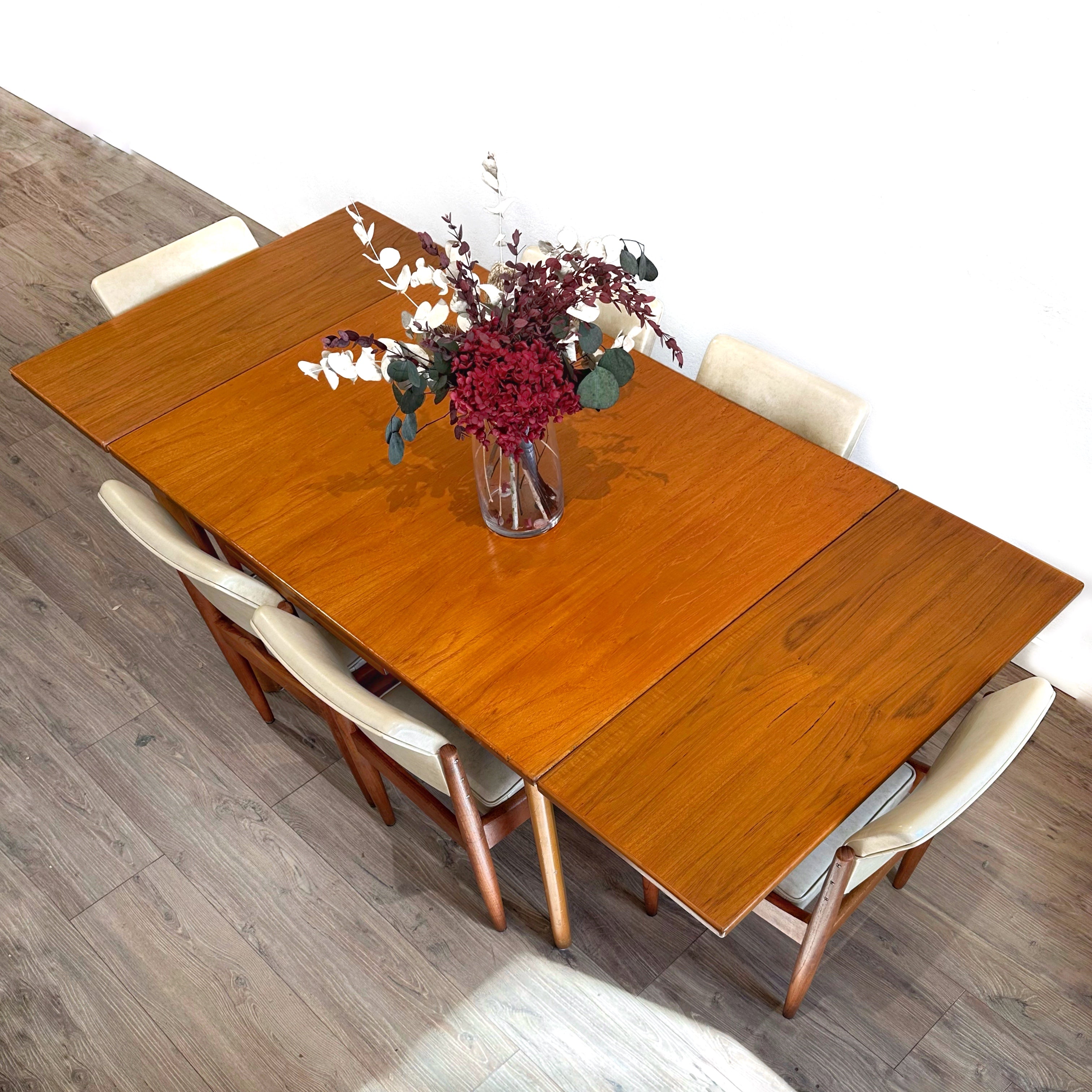 Mid Century Teak Extendable Dining Table – retro bay