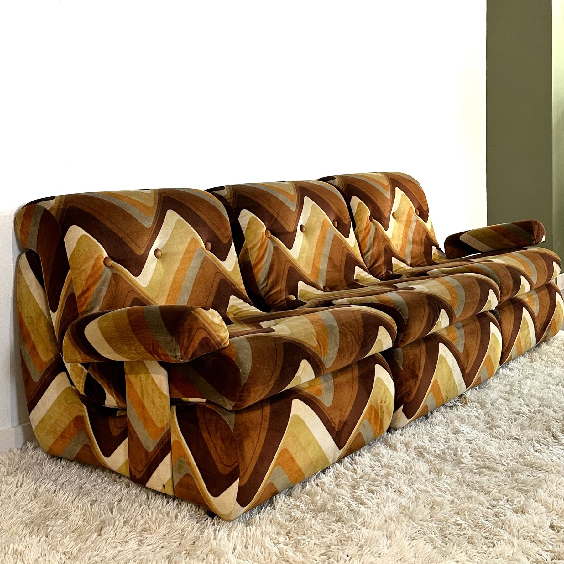 Mid Century Retro 1970s Velvet Modular Lounge Sofa by Eldon Designs ...